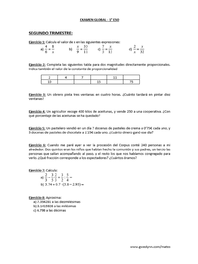 Matemáticas 1 Eso | PDF