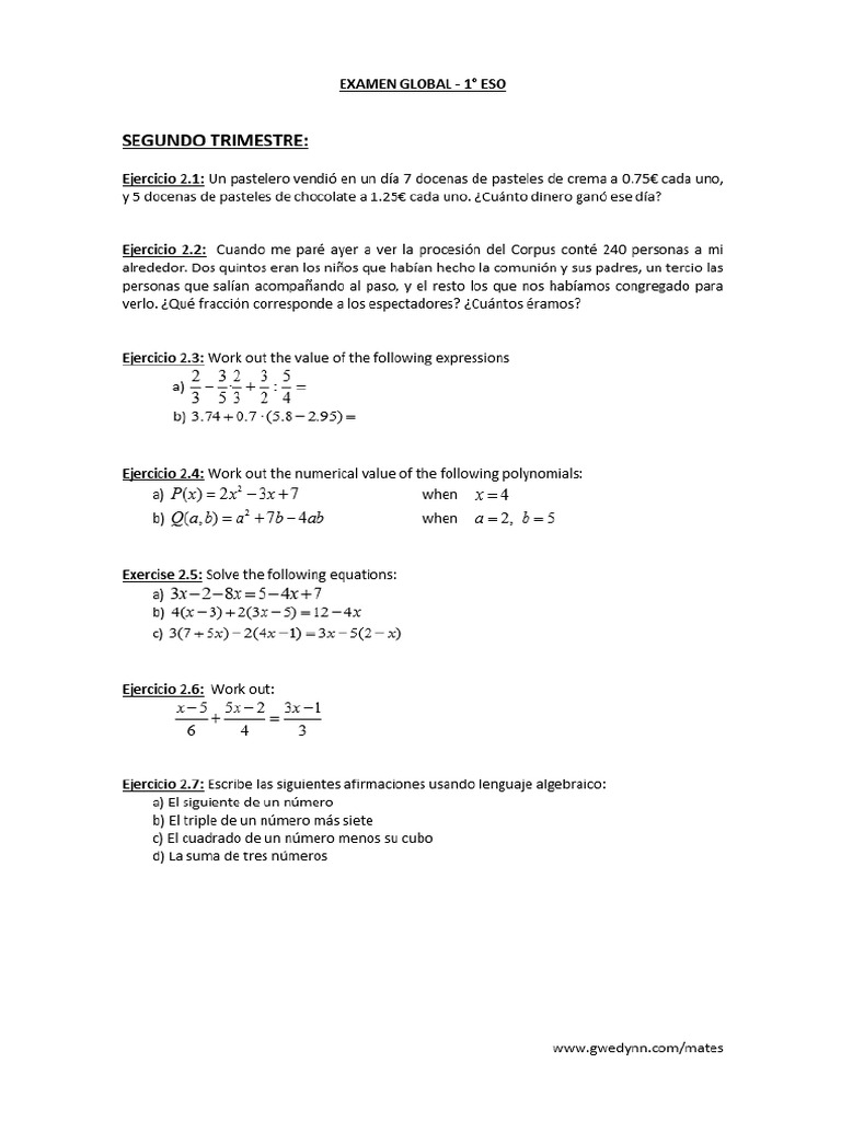 Matemáticas 1 Eso | PDF