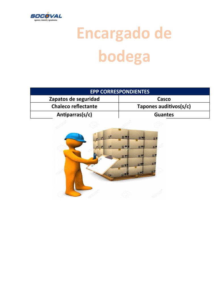 EPP para Encargado de Bodega | PDF