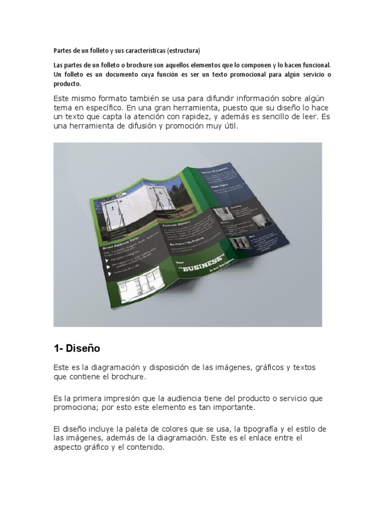 Partes de Un Folleto y Sus Características | PDF | Diseño | Diseño de ...