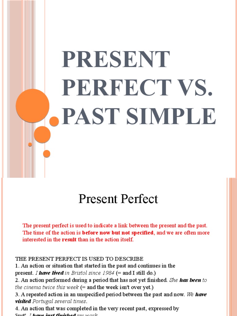 Present Perfect vs. Past Simple Guide | PDF | Verb | Syntax