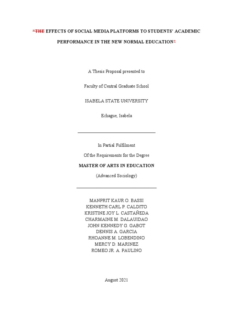 Effects of Social Media Platforms To Students' Academic Performance in ...