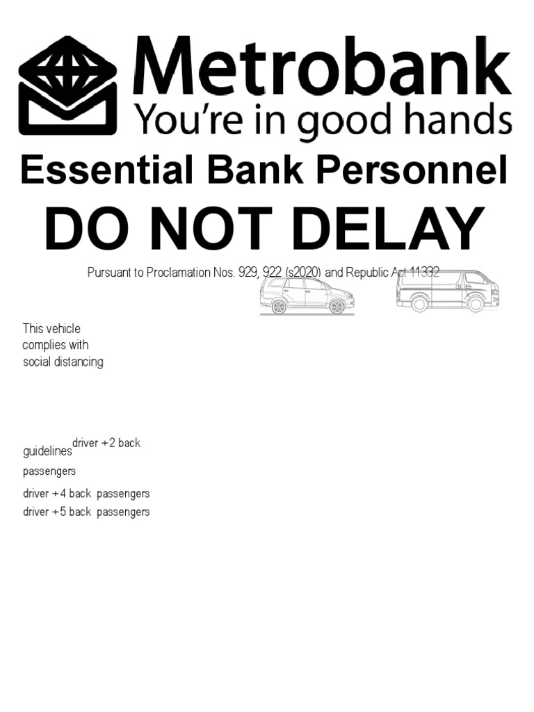 Do Not Delay Signage-Metrobank | PDF