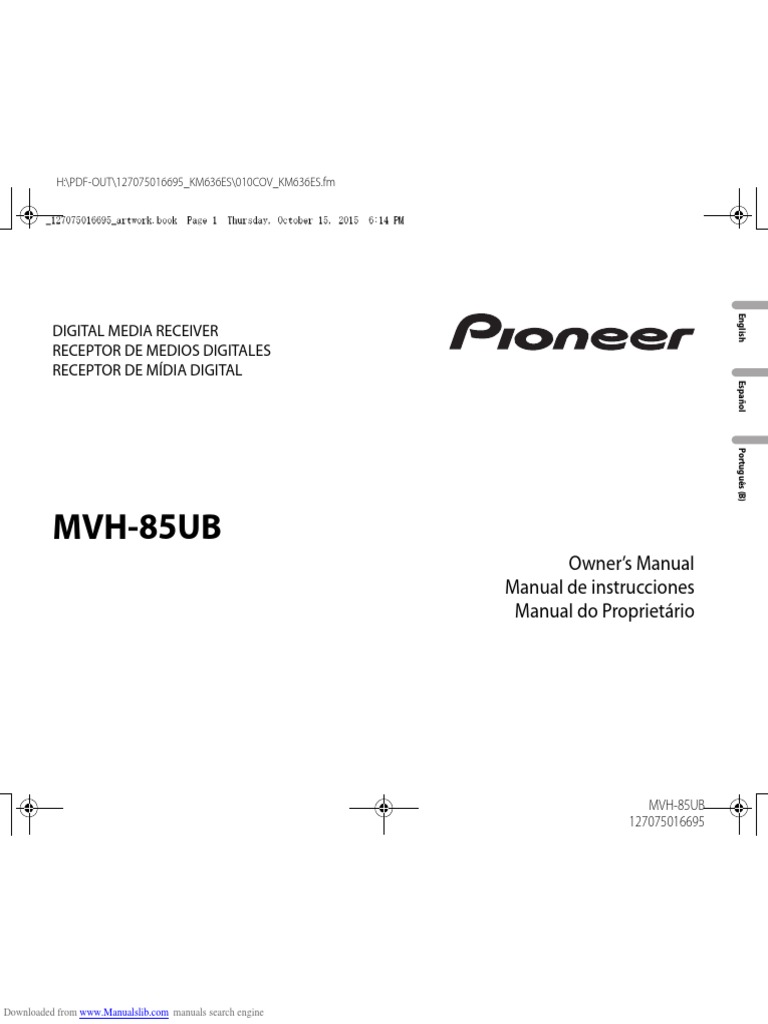 Pioneer Mvh-85ub | PDF | Equalization (Audio) | Loudspeaker