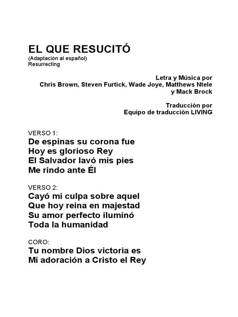 El Que Resucito Letra | PDF | Religión y espiritualidad