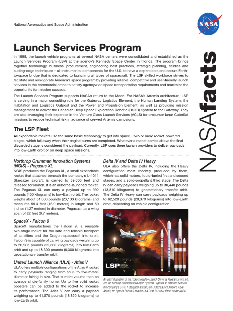 Launch Services Program: The LSP Fleet | PDF | United Launch Alliance ...