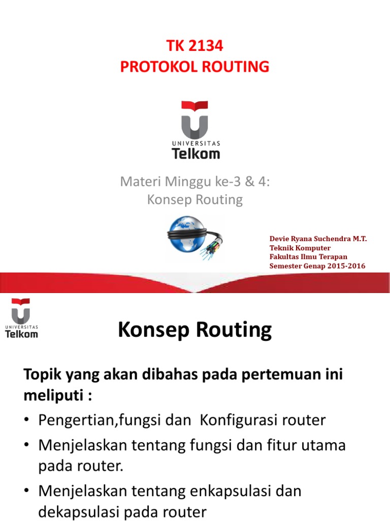 TK 2134 Protokol Routing: Materi Minggu Ke-3 & 4: Konsep Routing | PDF | Komputer