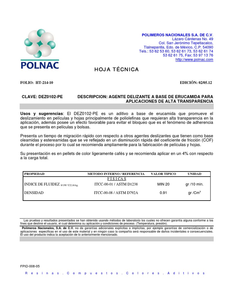 HT Euracamida | PDF | Química | Materiales
