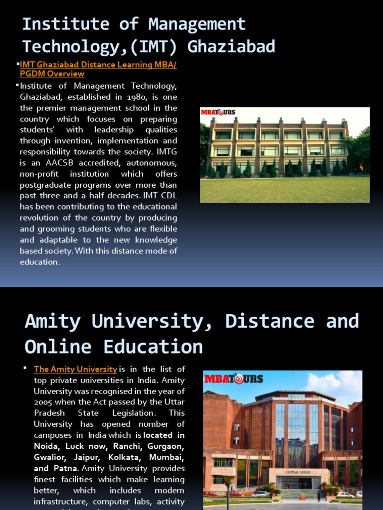 Institute of Management Technology, (IMT) Ghaziabad | PDF | Educational ...