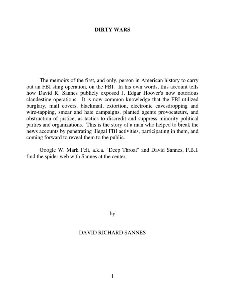 Dirty Wars | PDF | Federal Bureau Of Investigation | American Government