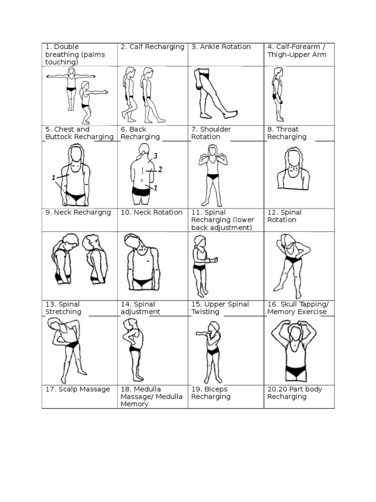 Energization Exercises Chart PDF Free | PDF