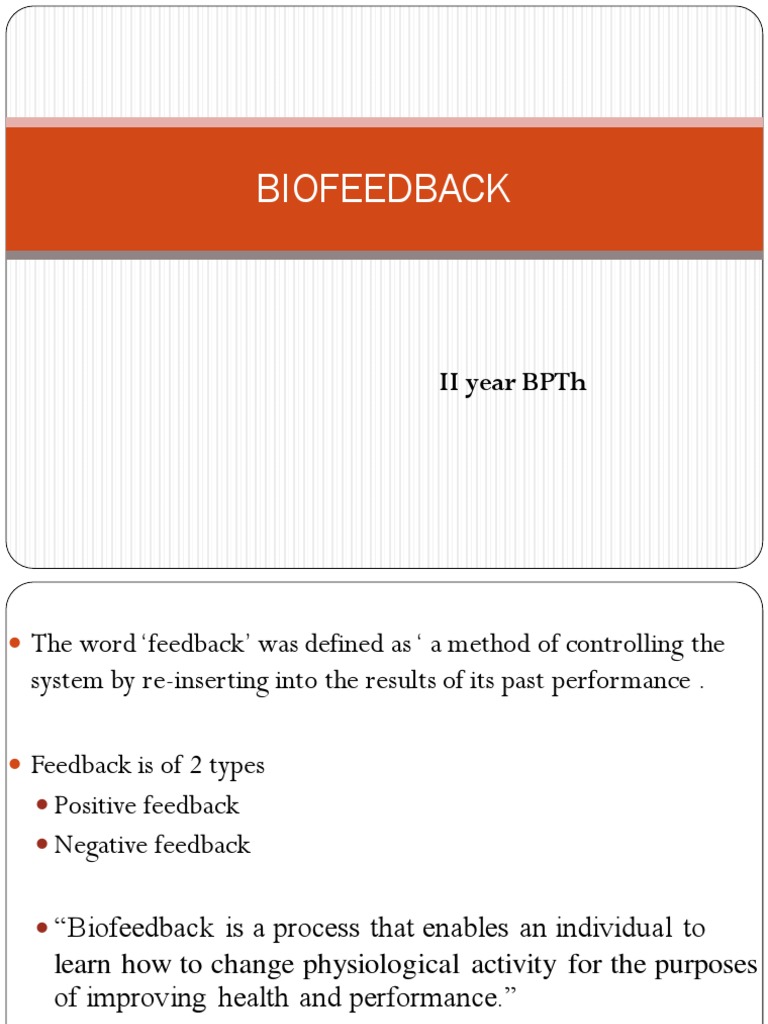 Biofeedback - PPTX Updated | PDF | Clinical Medicine | Physiology