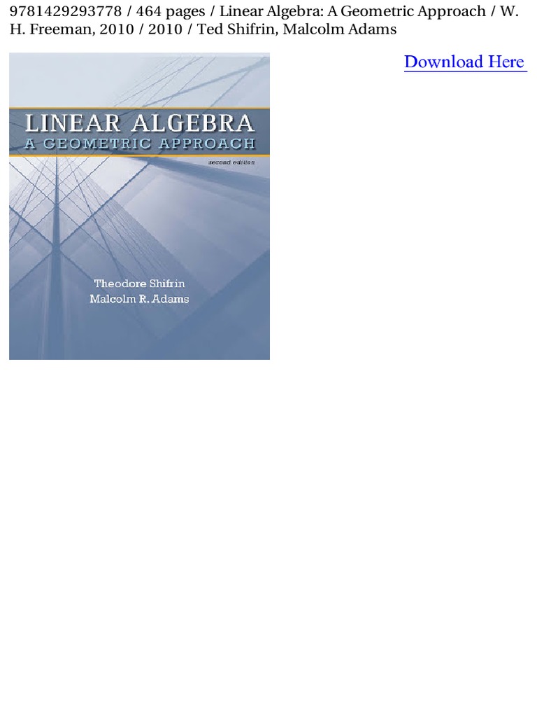 Index Linear Algebra A Geometric | PDF | Geometry | Algebra