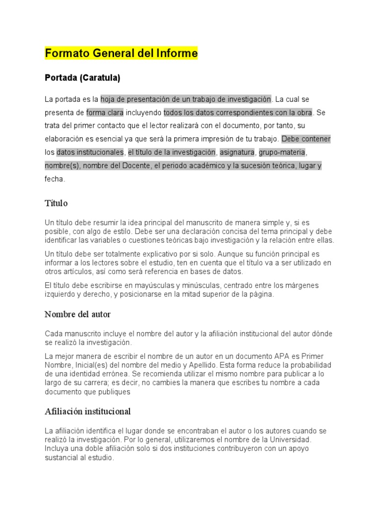 Formato de Informe Académico | PDF