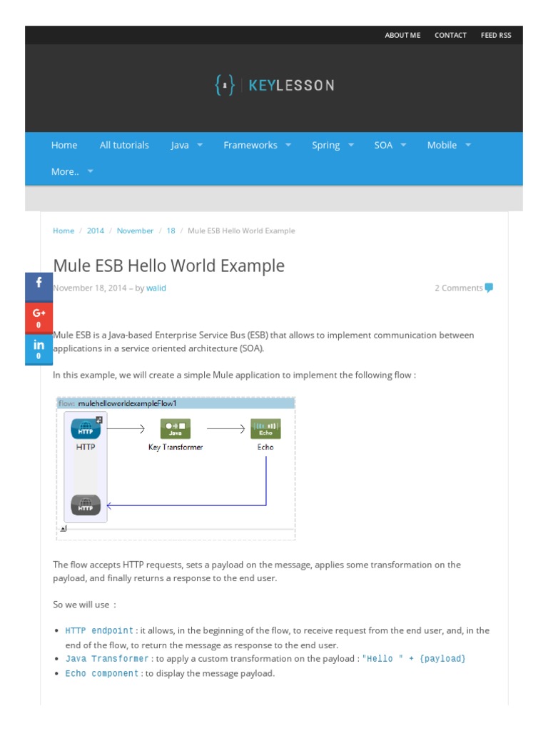 Mule ESB Hello World Example | PDF | Service Oriented Architecture | Java (Programming Language)