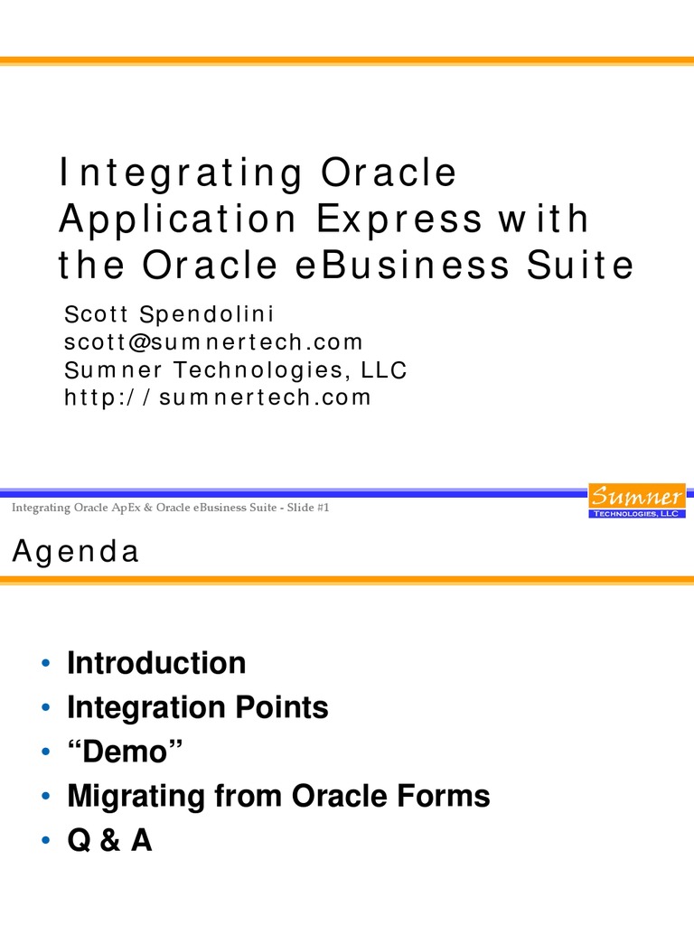 Integrating Oracle Application Express With The Oracle Ebusiness Suite | PDF | Web Application ...