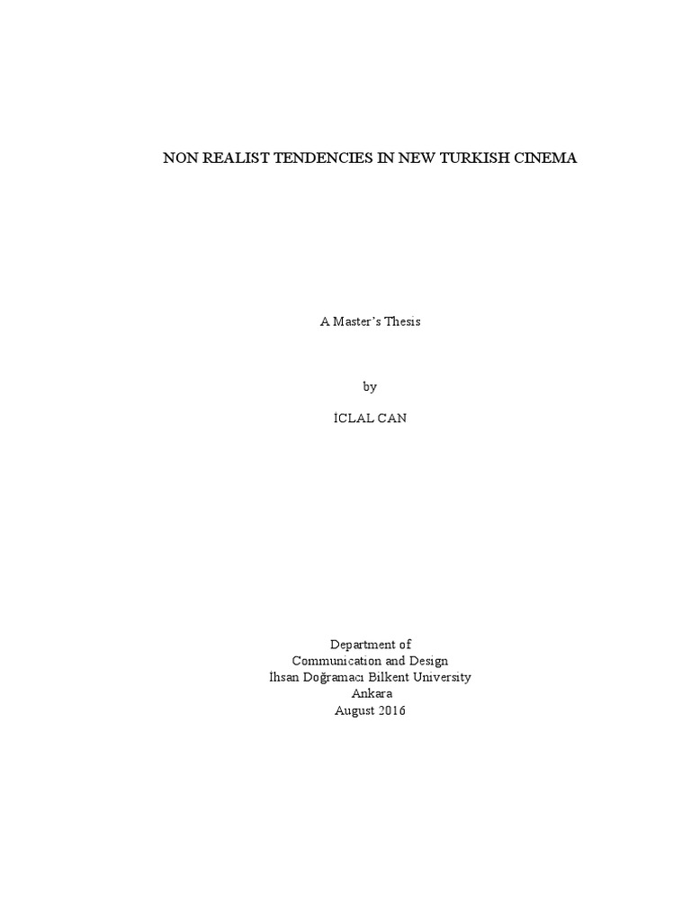 Non Realist Tendencies in New Turkish Cinema | PDF | Realism (Arts ...