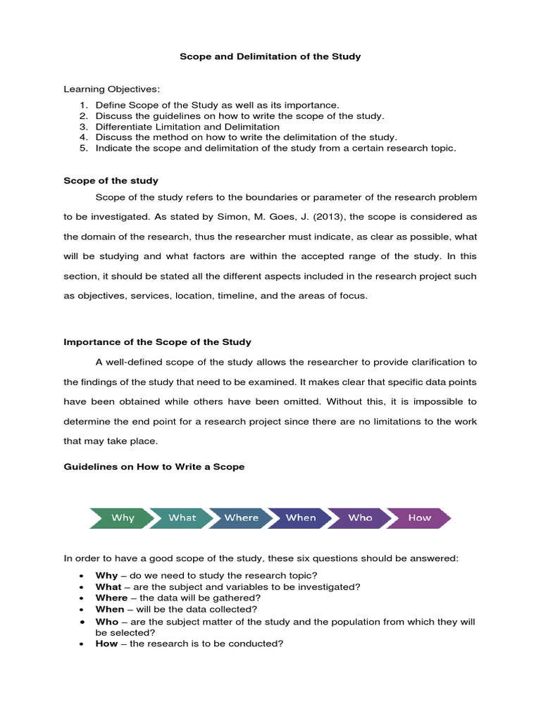 Defining the Boundaries: A Guide to Writing the Scope and Delimitations ...