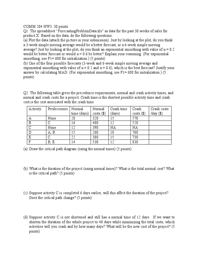 Operations Management Homework | PDF