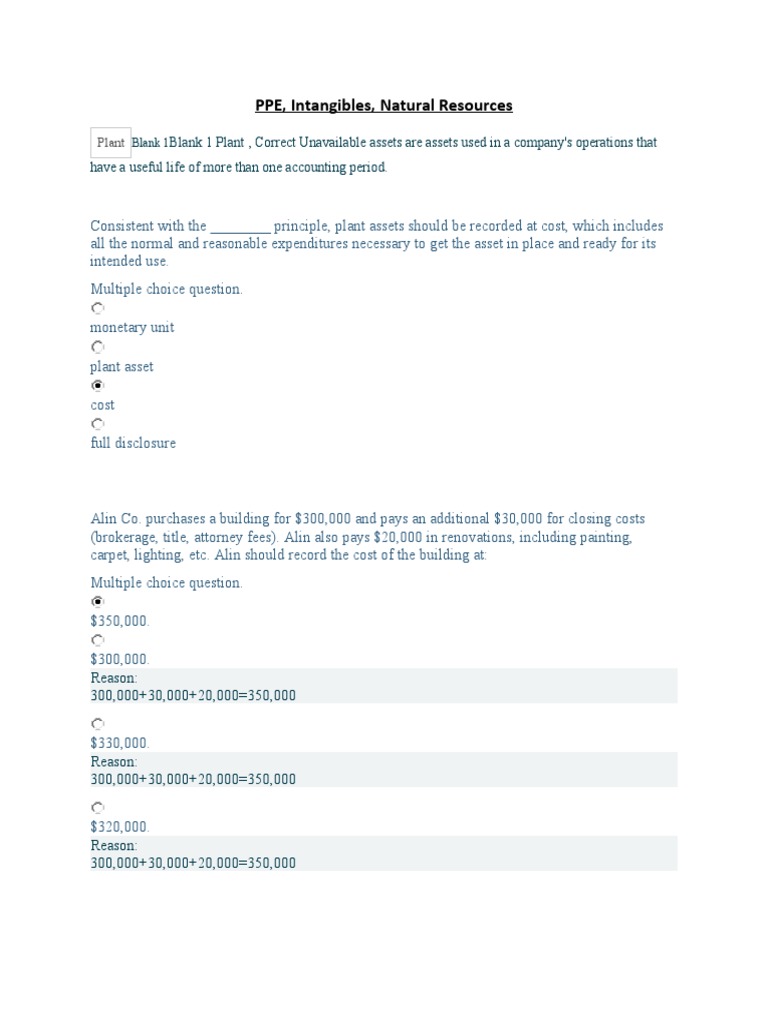PPE, Intangibles, Natural Resources | PDF | Depreciation | Book Value