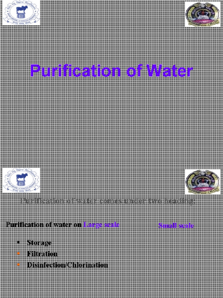 Purification of Water | PDF | Water Purification | Chlorine