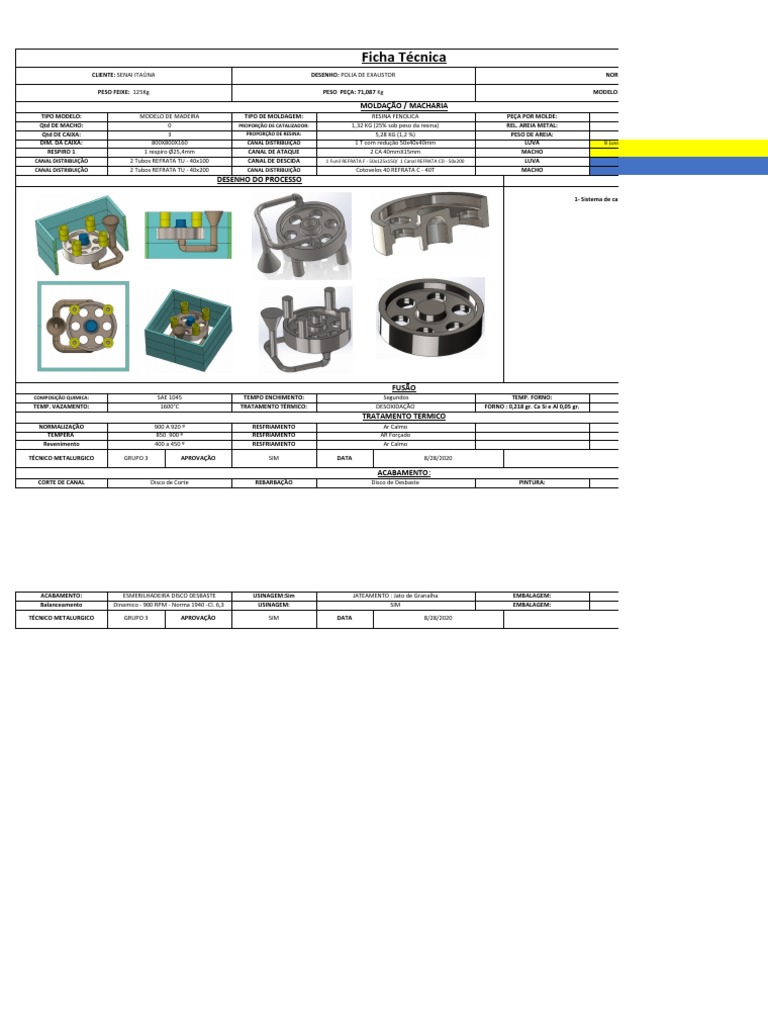 Ficha de Processo Senai - Hilton | PDF | Processos industriais | Materiais