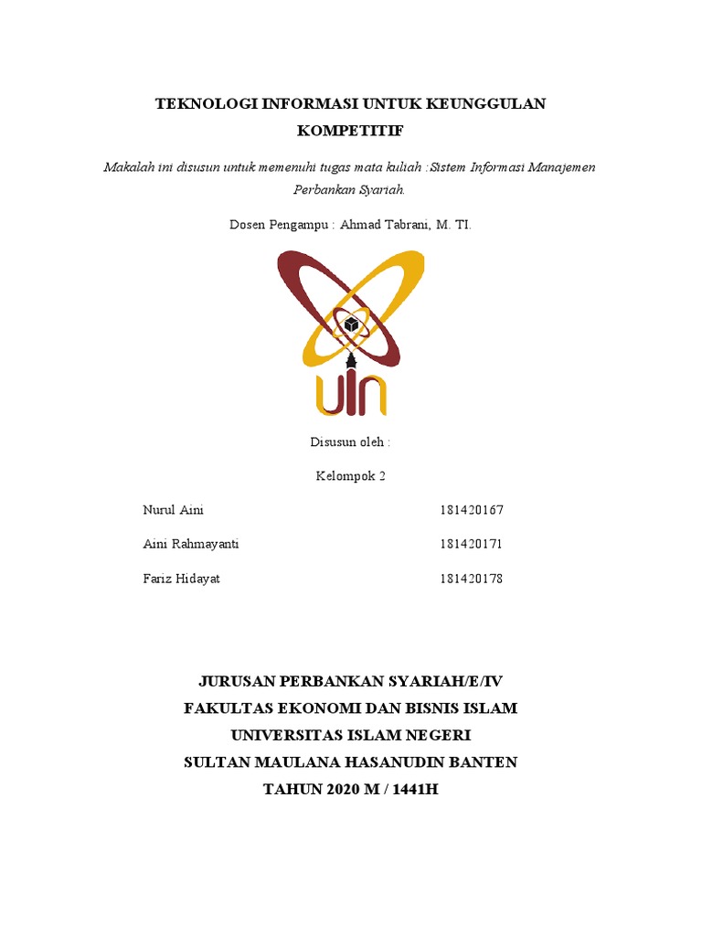 Teknologi Informasi Untuk Keunggulan Kompetitif 1 | PDF