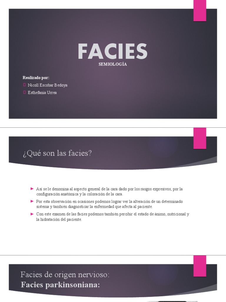 Tipos de Facies y Diagnóstico Médico | PDF | Cara | Especialidades Medicas