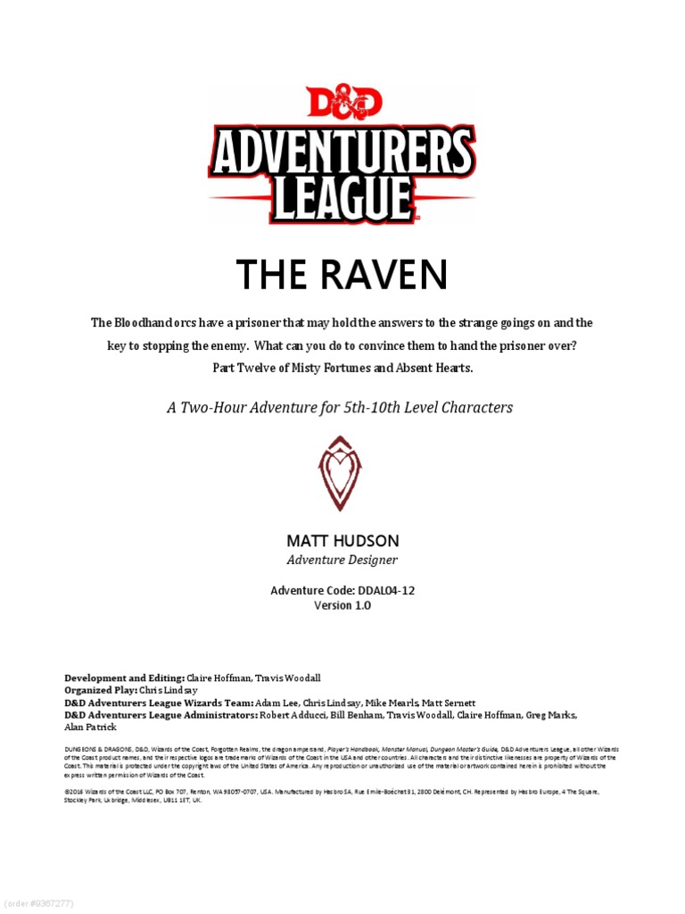 DDAL04-12 The Raven (5e) (9367277) | PDF | Dungeons & Dragons | Role ...
