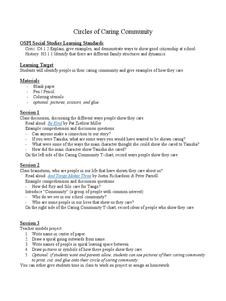 Circles of Caring Community | PDF