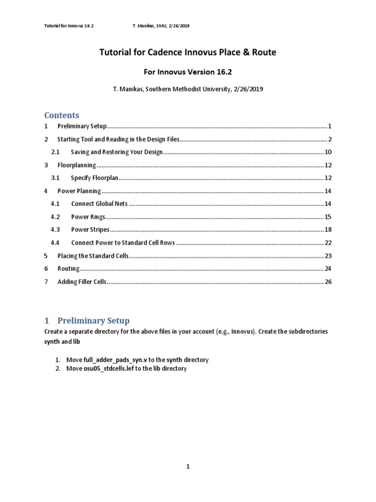 Tutorial For Cadence Innovus Place & Route | PDF | Directory (Computing ...
