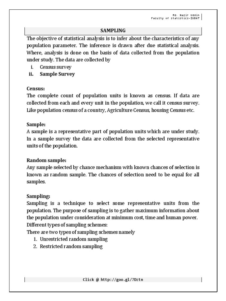 Lecture 12 - Sampling | PDF | Sampling (Statistics) | Randomness