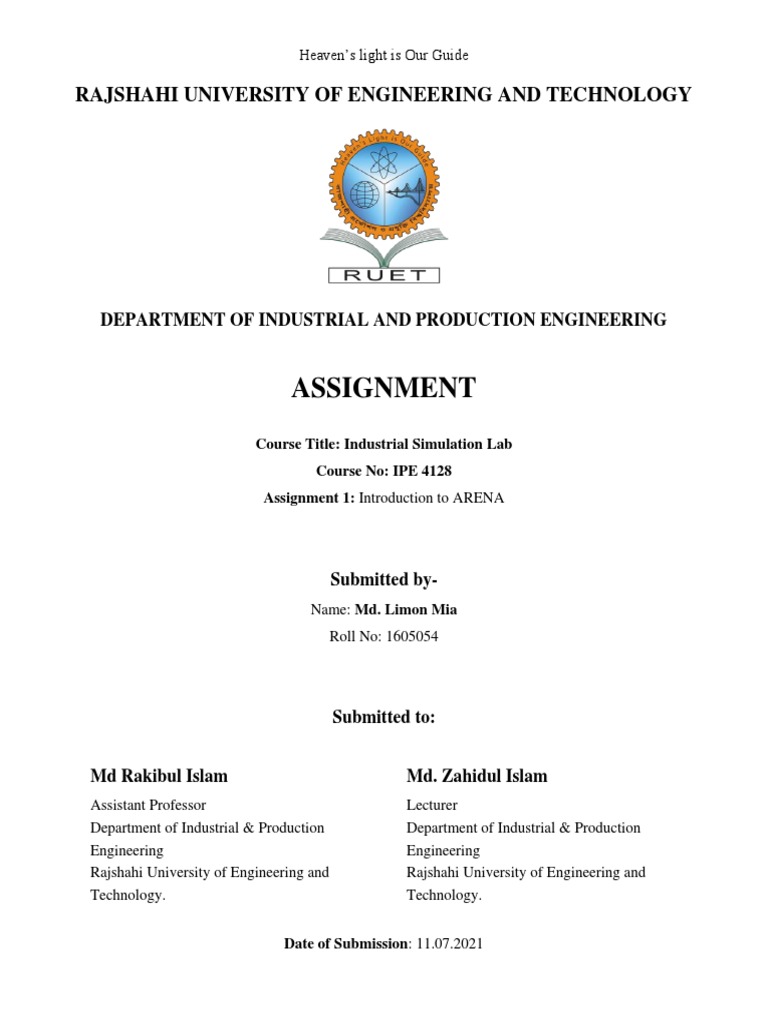 Assignment: Rajshahi University of Engineering and Technology | PDF