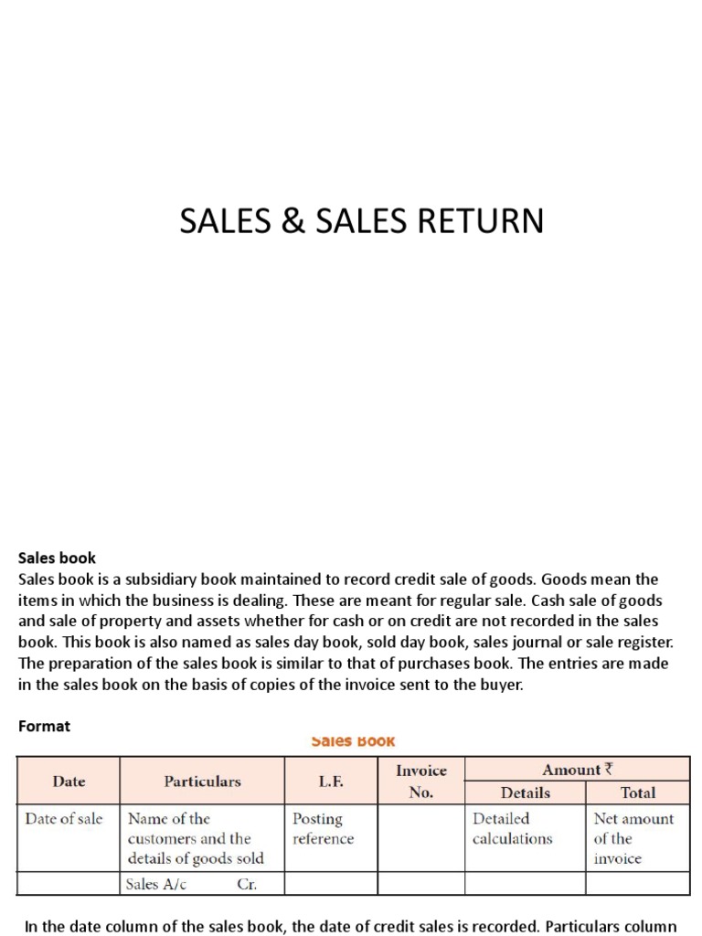 Sales & Sales Return | PDF | Debits And Credits | Business