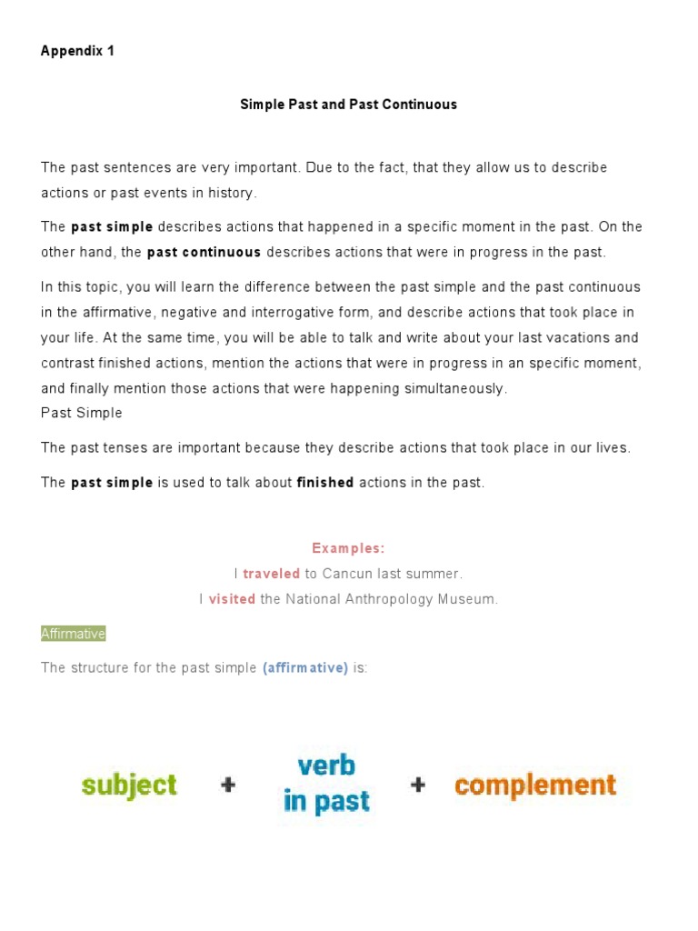 Past Simple vs. Past Continuous Guide | PDF | Question | Verb