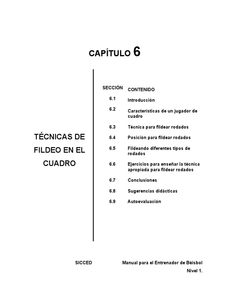 Técnicas de Fildeo en Béisbol | PDF | Lanzador | Juegos de pelota y bate