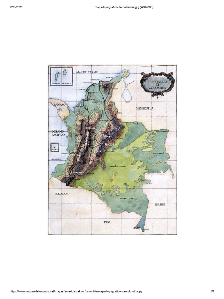 Mapa Topografico de Colombia | PDF