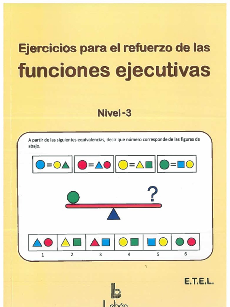 Refuerzo de Las Funciones Ejecutivas NIVEL-3 Ed. Lebon | PDF