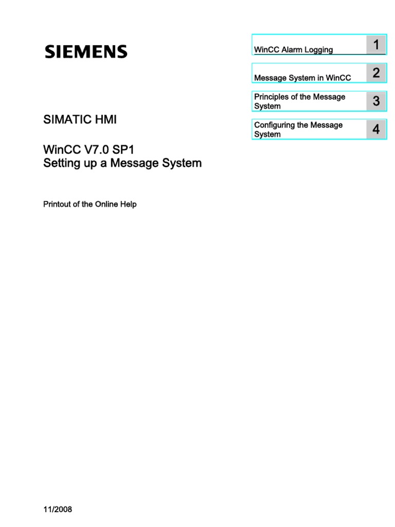 Simatic Hmi Wincc V70 Sp1 Setting Up A Message System Pdf Menu Computing Button Computing 7386