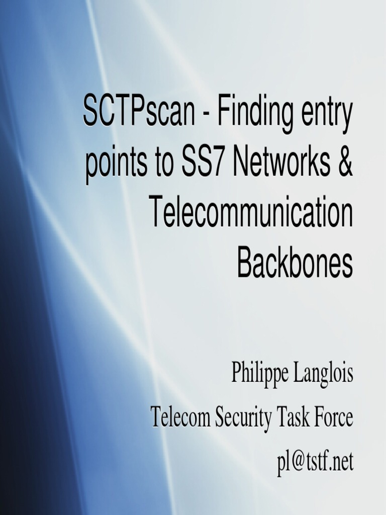 Finding Entry Points To SS7 Networks | PDF | Port (Computer Networking ...