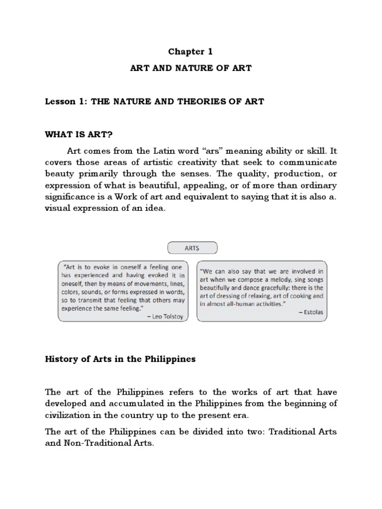 Chapter 1 - Art and Nature of Art | PDF | Composition (Visual Arts ...