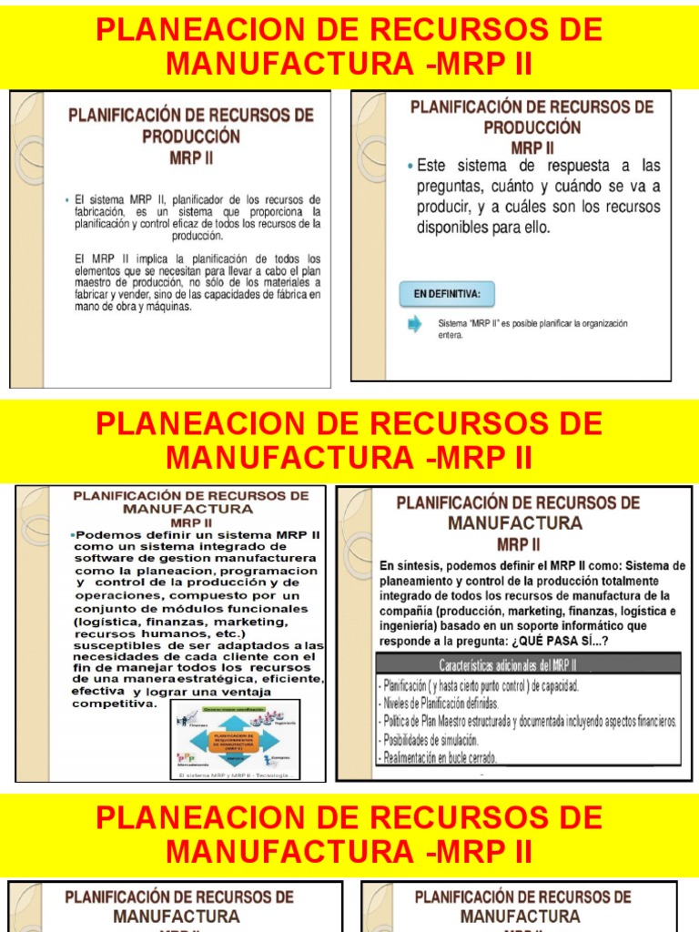 MRP II: Planeación de Recursos Manufactura | PDF
