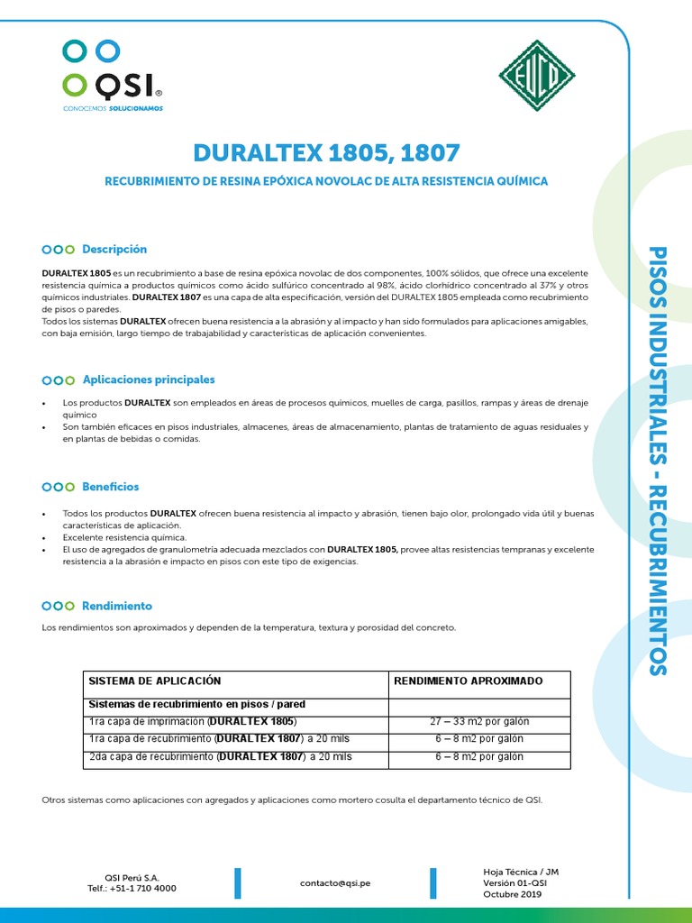 HT Duraltex 1805 2016 | PDF | Hormigón | Epoxy