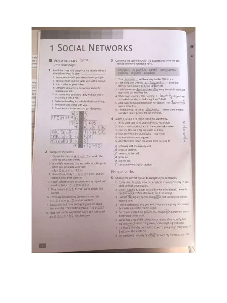 Workbook Unit 1 and 2 | PDF