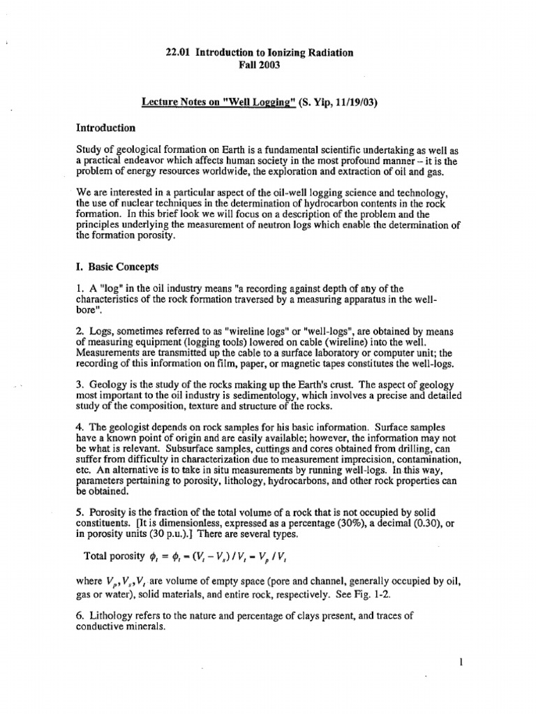 Introduction to Nuclear Well Logging Techniques | PDF | Neutron | Porosity