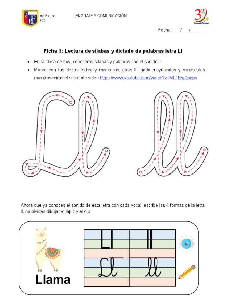 Lectura y Dictado con Ll para Niños | PDF | Artes del Lenguaje y ...
