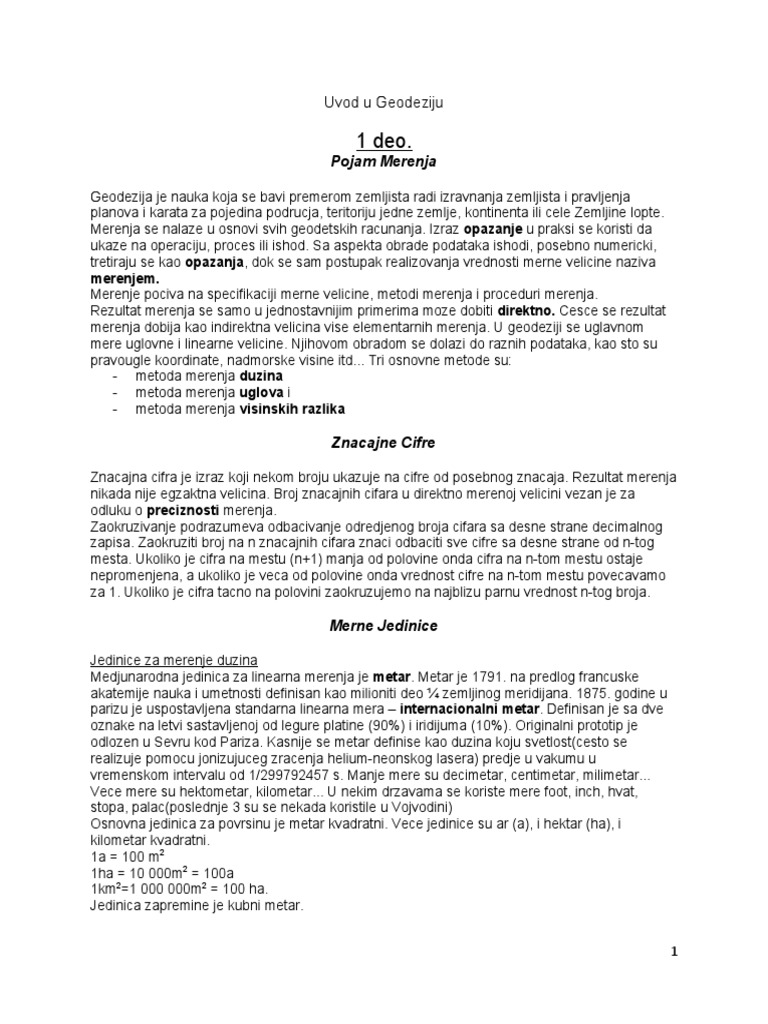 Skripta Geodezija | PDF