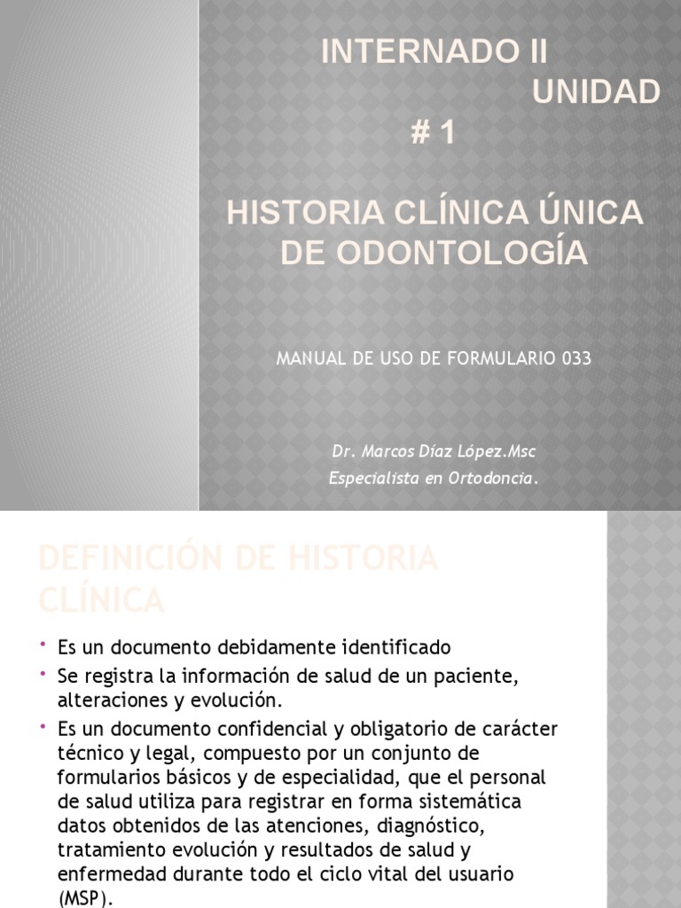 1-Formulario 033 - MSP | PDF | Odontología | Archivo de computadora