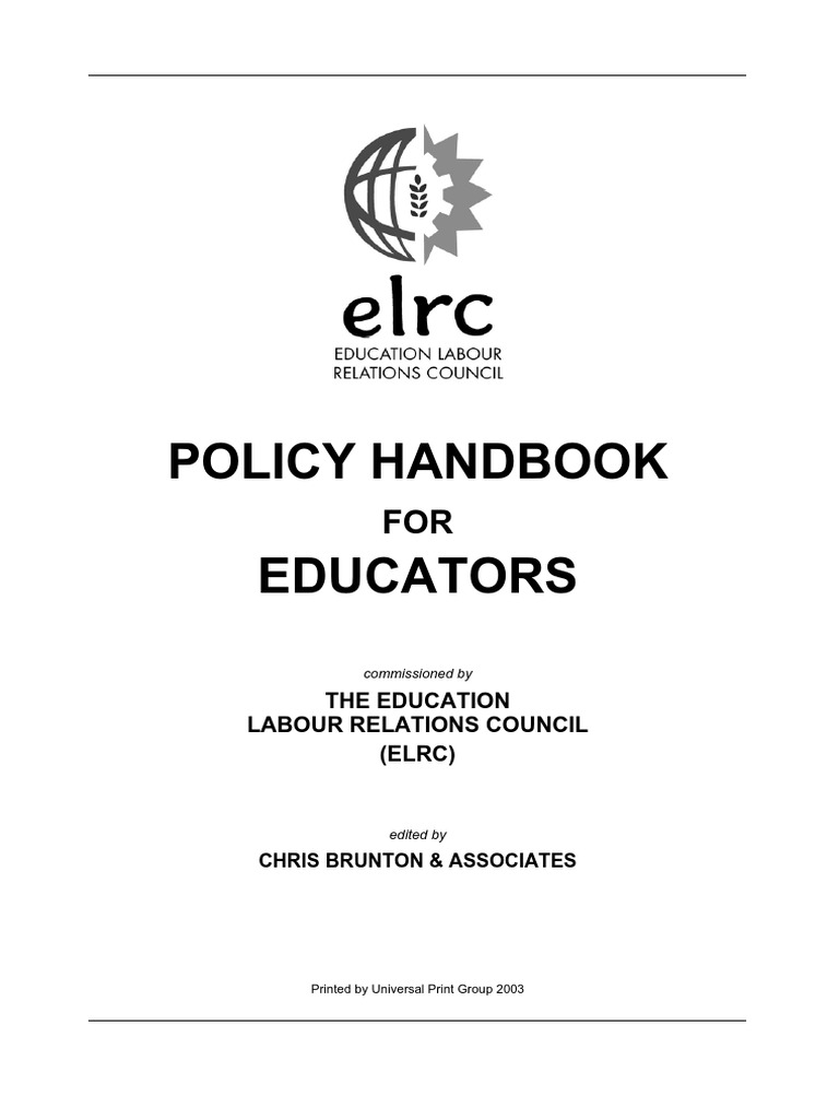 Education Labour Relations Council (ELRC) - Policy Handbook For ...