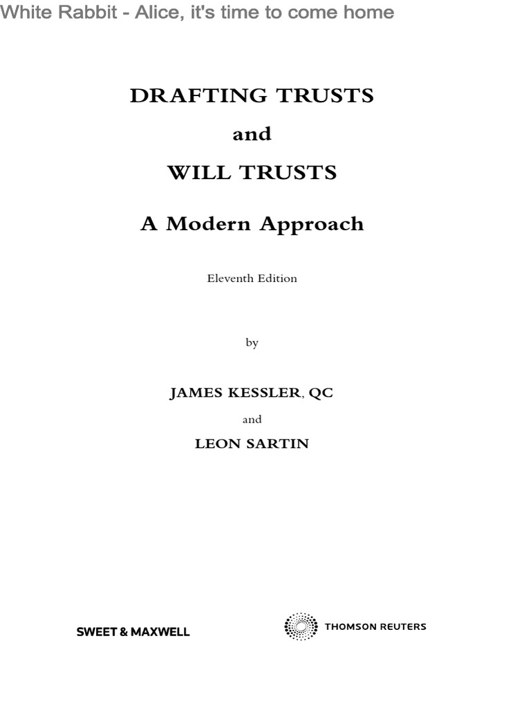 Drafting Trusts and Will Trusts 11th Edi | PDF | Trust Law | Trustee